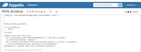 nonetype object has no attribute setjobgroup cloudera community