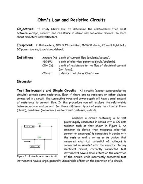 Ohms Law Circuits