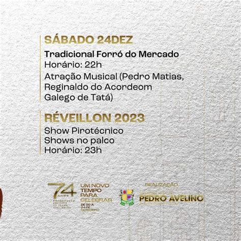 Prefeitura De Pedro Avelino Anuncia Programação Das Festas De