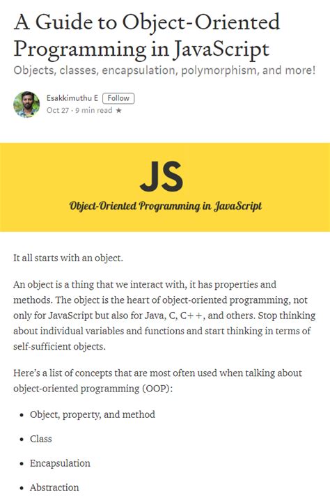 a guide to object oriented programming in javascript