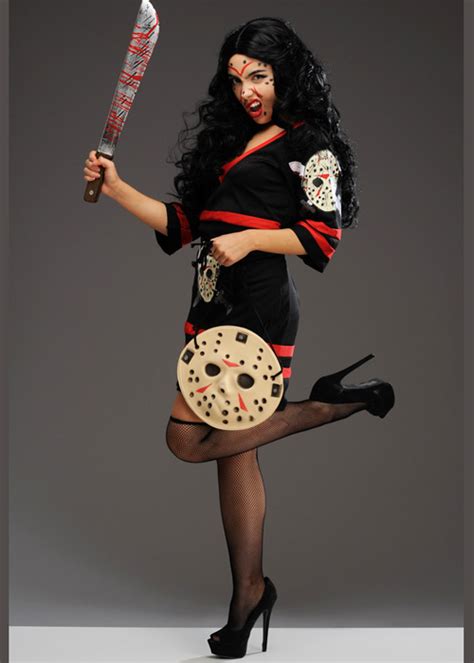 Womens Halloween Miss Jason Voorhees Costume Ladies Sexy Miss Voorhees
