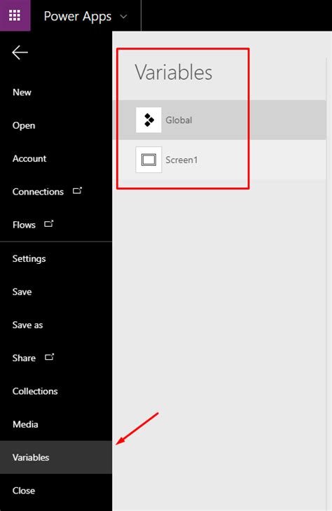 variables in canvas power apps global and context d365
