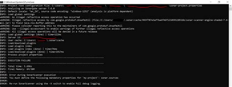 sonarqube error you must define the following mandatory properties