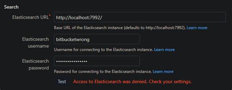 troubleshooting connection issues for elasticsearch bitbucket data
