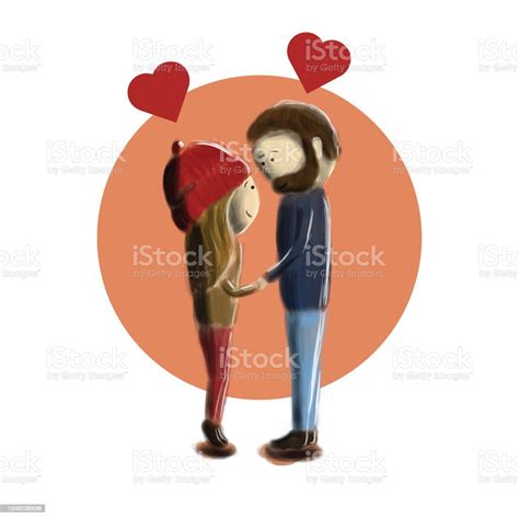 Couple Holding Hands Hand Drawn Vector Illustration Stock Illustration