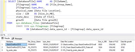 managing file groups of sql databases