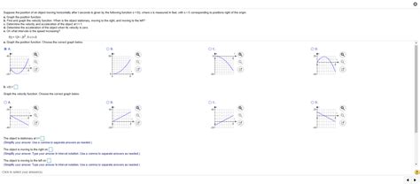Solved Suppose The Position Of An Object Moving Horizontally