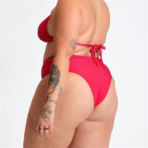 Conjunto Biquíni Plus Size Em Jacquard Top Cortininha E Calcinha