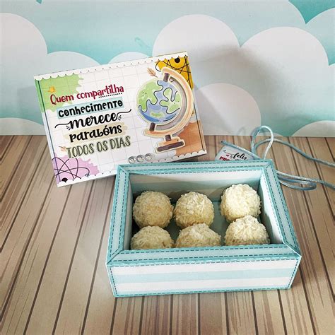 Caixa Para 6 Brigadeiros Tema Dia Dos Professores Elo7