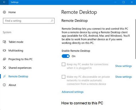 Windows 10 Tutorial How To Turn On Remote Desktop