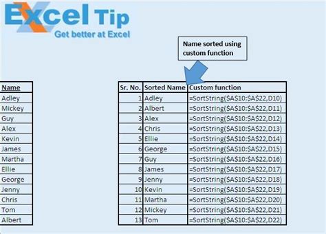 sorting text data in alphabetical order using vba in