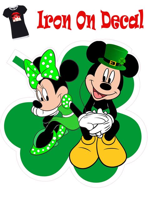 St Patricks Day Minnie Mouse And Mickey Mouse Sitting On The Green