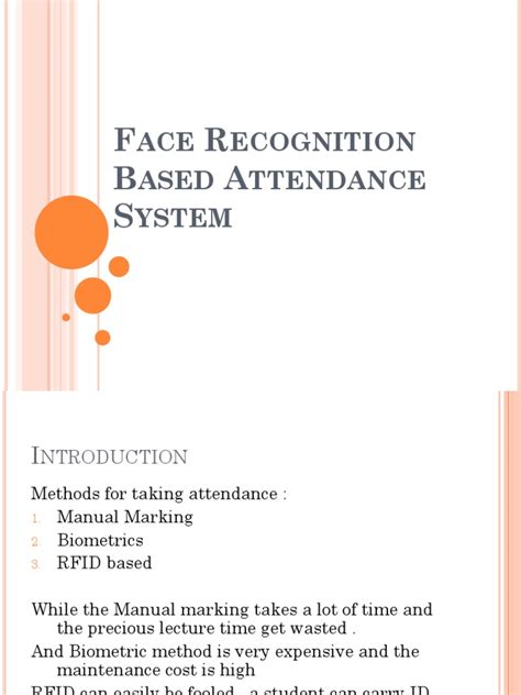Face Recognition Based Attendance System Pdf Artificial