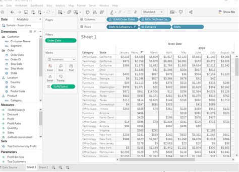 tableau sorting question with multiple dimensions and column and row