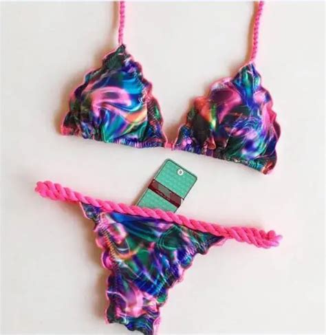 Sexy Women Bandage Bikini Set Push Up Padded Bra Summer Beach Tankini