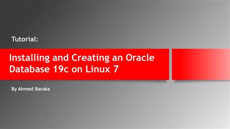 Installing And Creating An Oracle Database 19c On Linux 7 – Benisnous