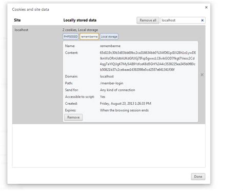 php unable to set cookie expiration time on localhost stack overflow