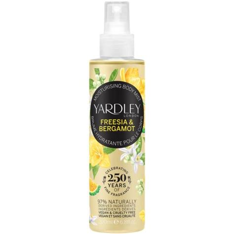Yardley Freesia And Bergamot Moisturising Body Mist 200ml Womens Body