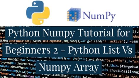 python numpy tutorial for beginners 2 python list vs numpy array