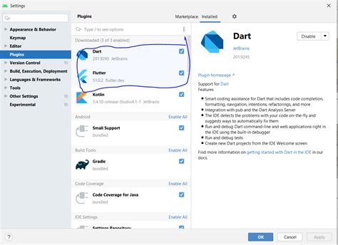 dart and flutter plugin not installed fantas hit