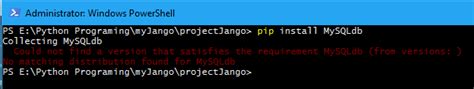 python pip install mysqldb is not working in my pc and