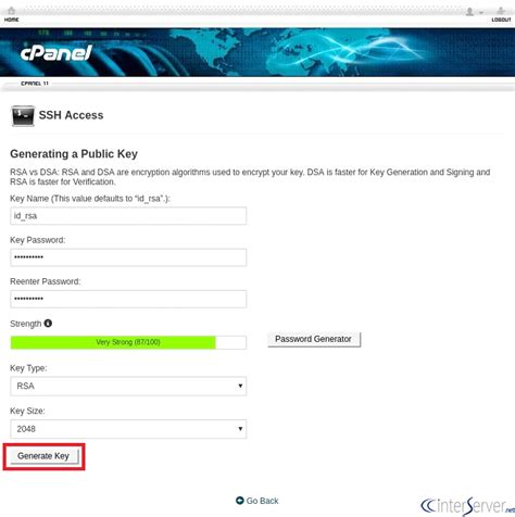steps to manage ssh access in cpanel interserver tips