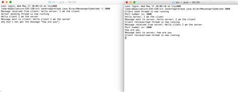 multithreading why did the server receive the first message but not