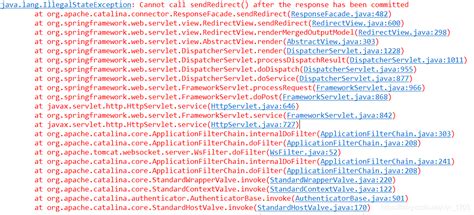 重定向异常： cannot call sendredirect after the response has
