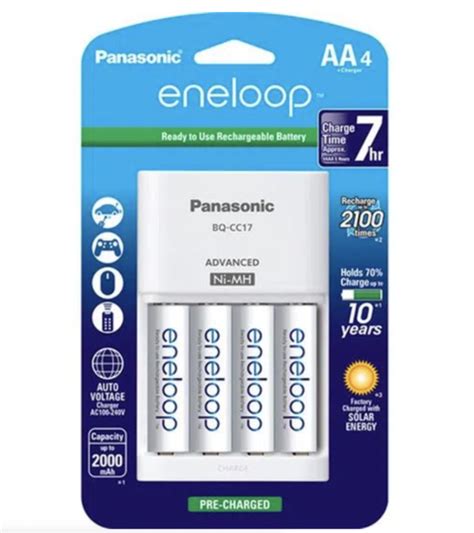 Carregador Panasonic Eneloop 4 Pilhas Aa 2000mah