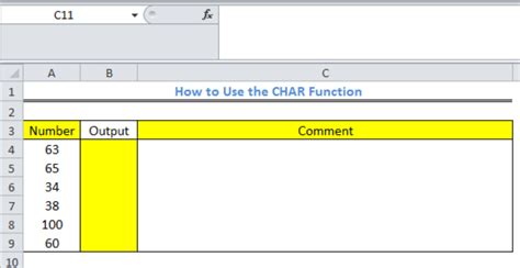 how to use the excel char function excelchat