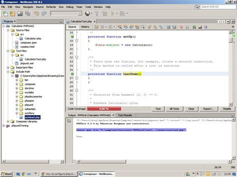 how to configure phpunit with netbeans 8 1 cannot open