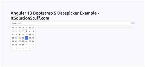 angular 13 bootstrap 5 datepicker example tuts make how does works