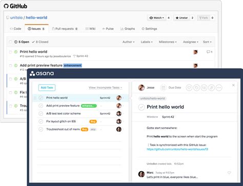 github asana integration sync tasks with repos · asana
