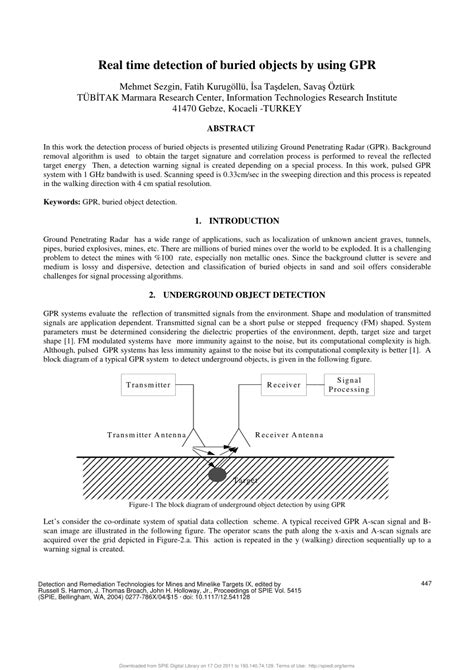 pdf buried object detection by using gpr