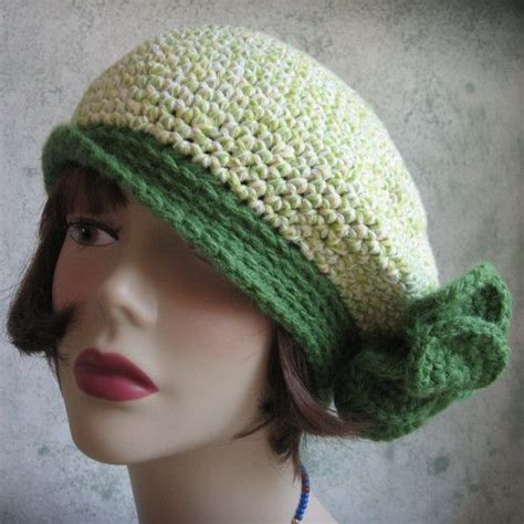 Womens Crochet Hat Beret Pattern With Flower Trim Easy To Make Pdf
