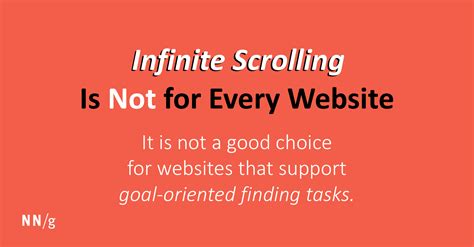 infinite scrolling is not for every website