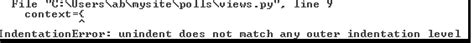 python indentationerror unindent does not match any