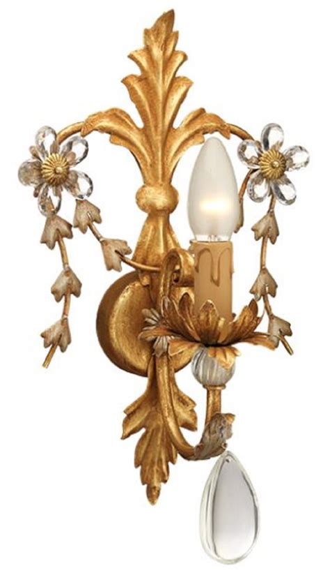Casa Padrino Luxury Baroque Crystal Wall Lamp Antique Gold 24 X 15 X H