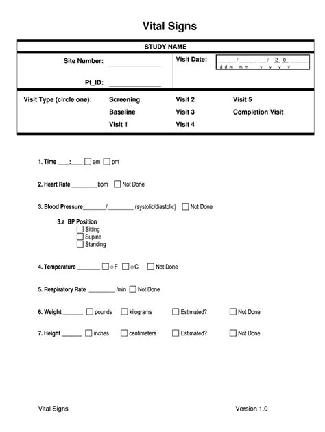 Vital Signs Form Fill Out And Sign Online Dochub