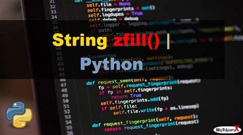 python la méthode string zfill waytolearnx