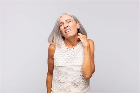 Premium Photo Gray Haired Woman Feeling Stressed Frustrated And
