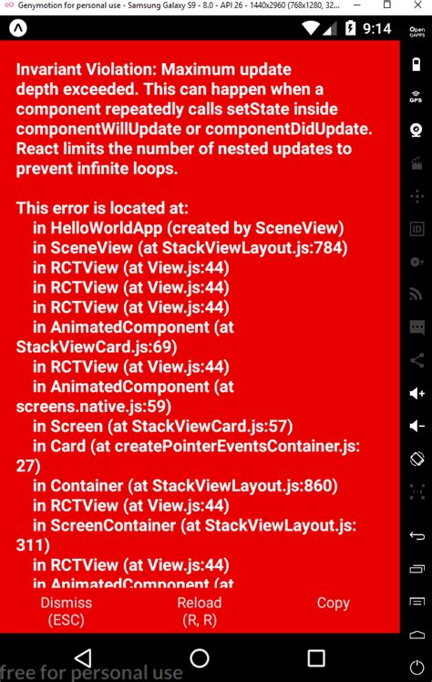 javascript how to solve invariant violation maximum update depth