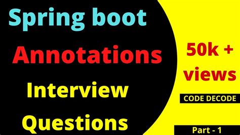 annotations in spring boot with explanation spring boot interview