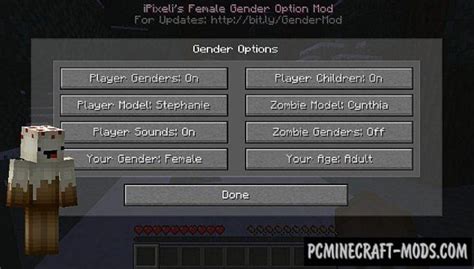 ipixeli s gender customization mod minecraft 1 16 5 1