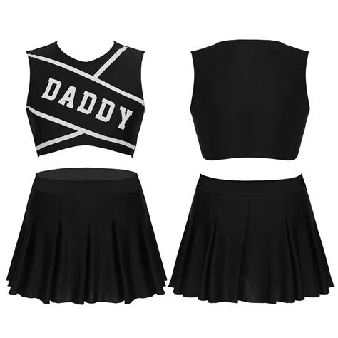 Sexy Women Cheerleader Costume Cosplay Fancy Dress Crop Top Mini Skirt