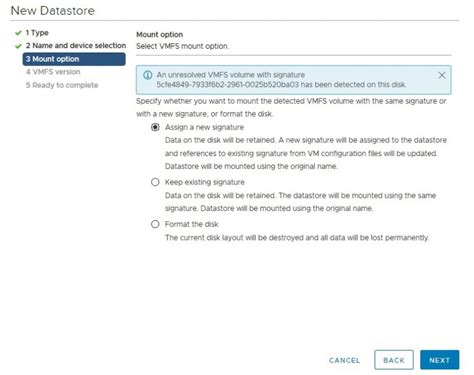 vmware and dell emc unity restore vm datastore from array snapshots