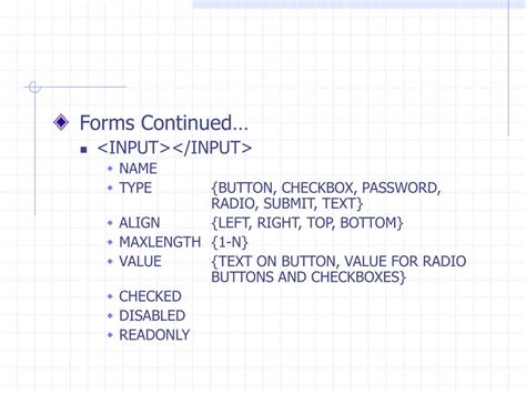 ppt html tutorial part 2 tables forms frames powerpoint presentation