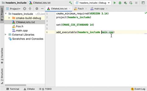 manage cmake project files clion