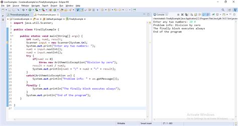 java tutorials try and catch keywords in java