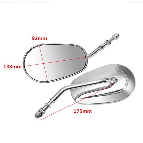 8mm Rear View Side Mirror Fits For Harley Davidson Sportster Touring Xl
